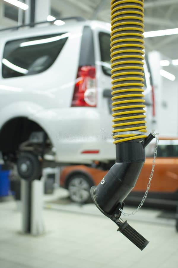Exhaust System in the Service Station. Car Maintenance at the Service ...