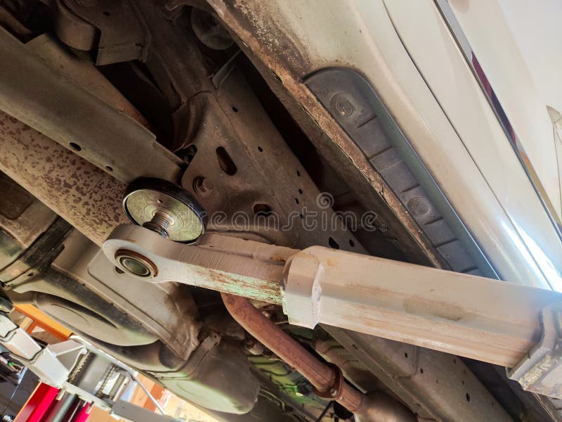 Exhaust system under car stock photo. Image of auto - 395425388