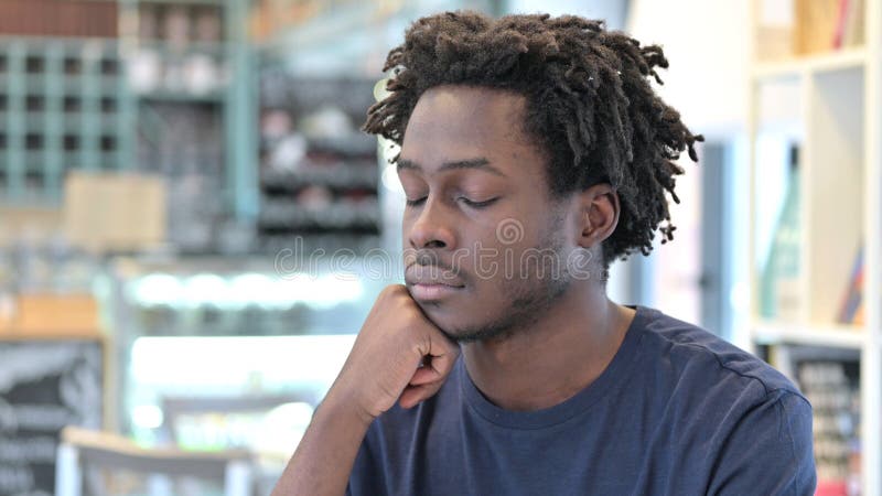 Exhausted African Man Taking Nap Stock Photo - Image of working ...