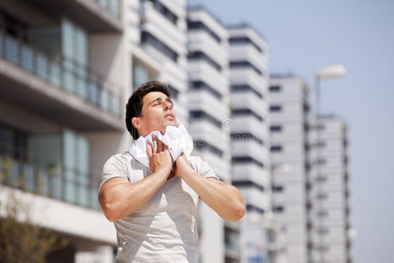 Exhausted athletet stock image. Image of outdoor, endurance - 21995243