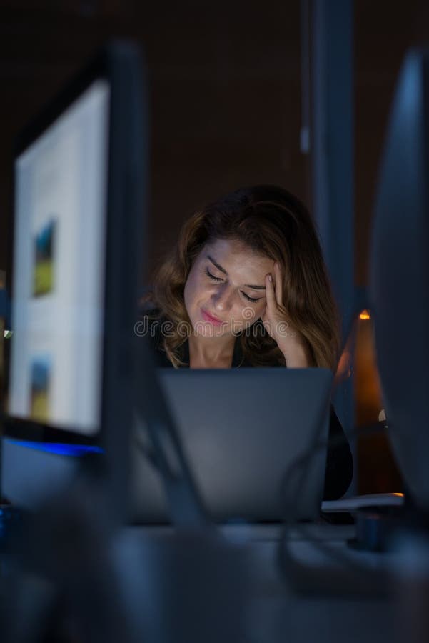 Exhausted business woman stock photo. Image of vertical - 64073050