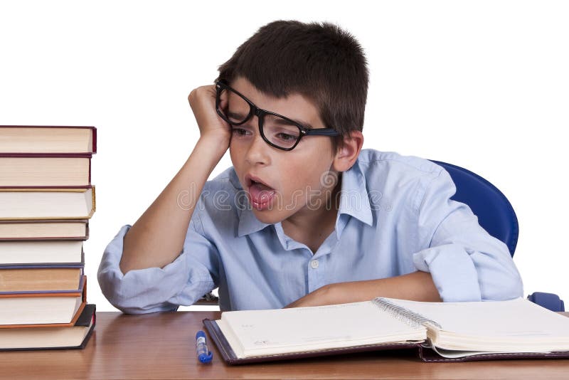 Exhausted child stock image. Image of children, college - 44952275