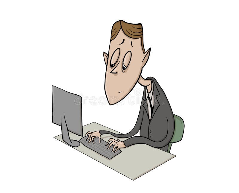 Tired Man Front Computer Stock Illustrations – 117 Tired Man Front ...