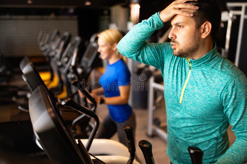 Exhausted Athlete Working Out Stock Image - Image of health, wellness ...