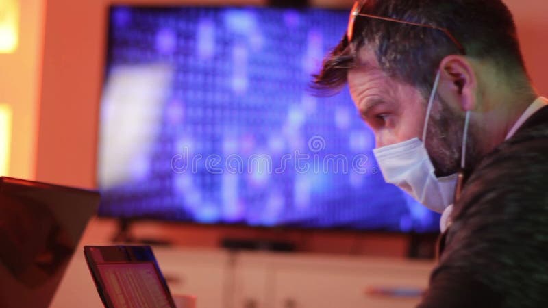 Hacker Programmer Working Laptop Illustration Stock Vector ...