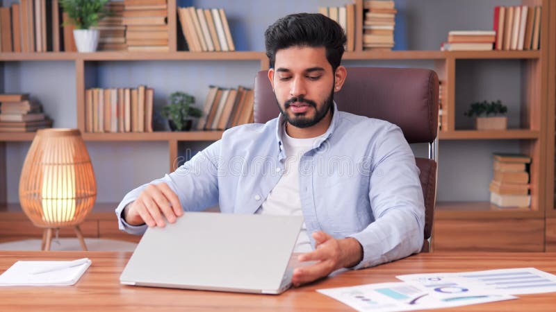 Exhausted Indian Businessman Overwhelmed by Deadlines Irregular Work ...