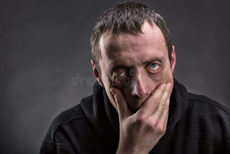 Exhausted man stock image. Image of disappointed, portrait - 52623601