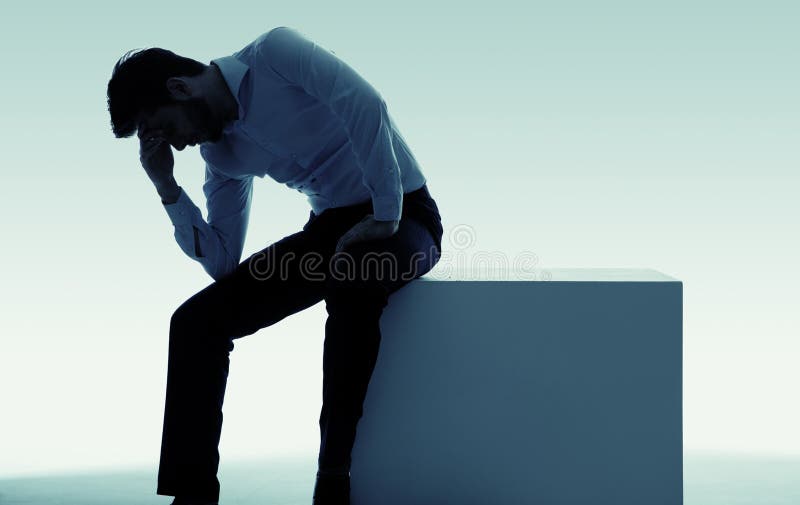 Exhausted Miserable Man with Big Problem Stock Image - Image of adult ...