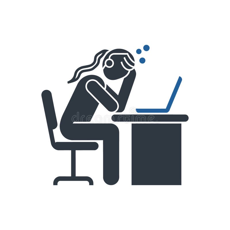 Exhausted Office Worker Icon Stock Vector - Illustration of office ...