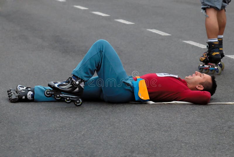 Exhausted after the Race Competitor Editorial Image - Image of race ...