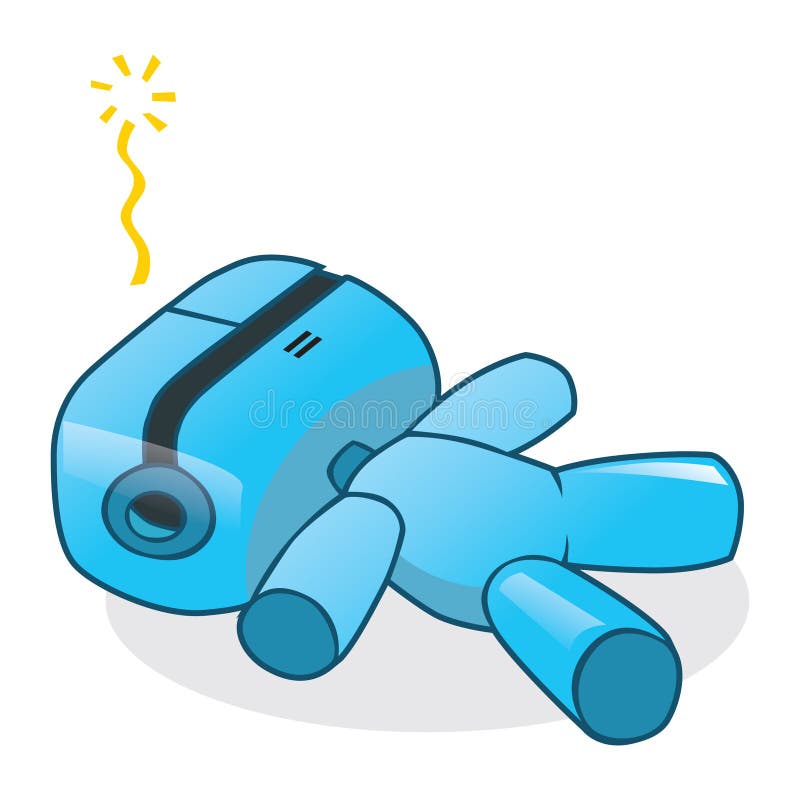 Exhausted Robot. Vector Illustration Decorative Design Stock Vector ...