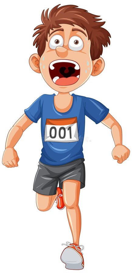 Cartoon Tired Runner Clipart
