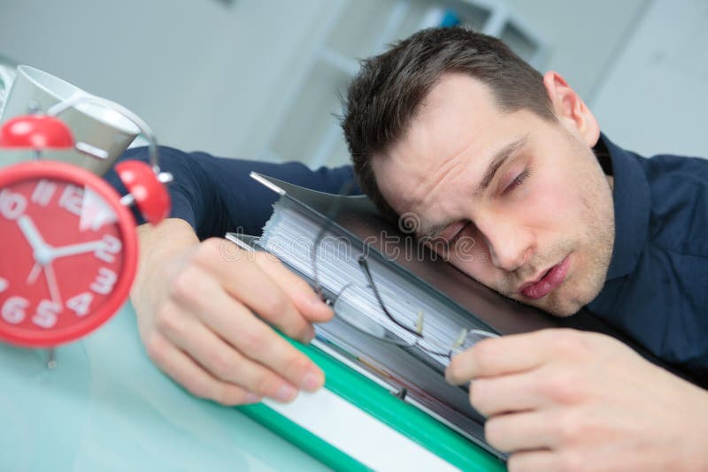 Exhausted Worker in Distribution Warehouse Stock Photo - Image of ...