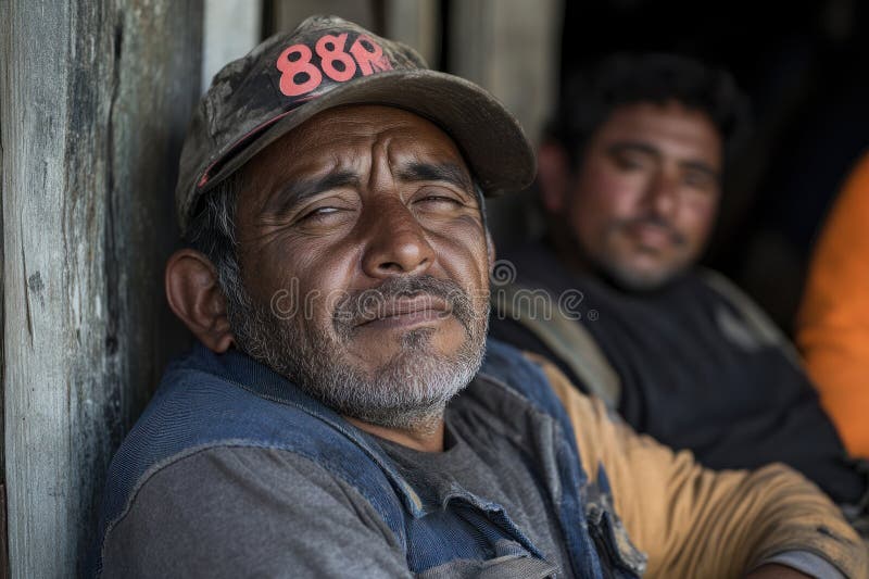 Exhausted Workers Enjoying a Break after a Day of Hard Work Stock ...