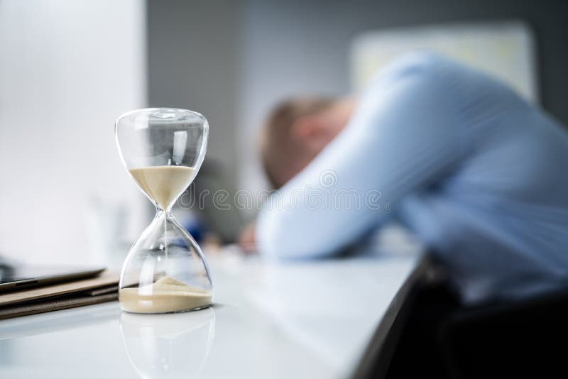 Exhausted Working Under Time Pressure Stock Photo - Image of internet ...