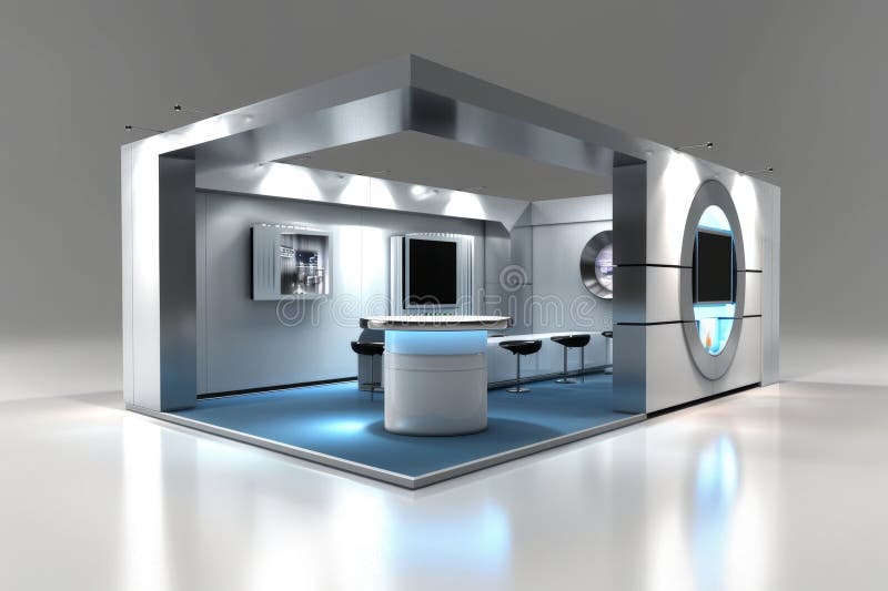 Exhibit Booth Stand Space. Booths at an Exhibition Stock Illustration ...