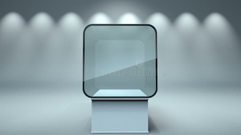 Exhibit Glass Box Stand in Museum and Presentation Stock Video - Video ...