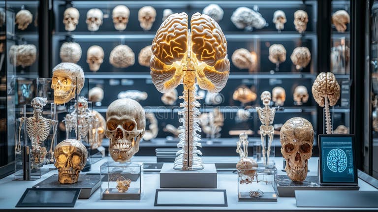 Informative Exhibit Showcasing Evolution Human Brain Featuring ...