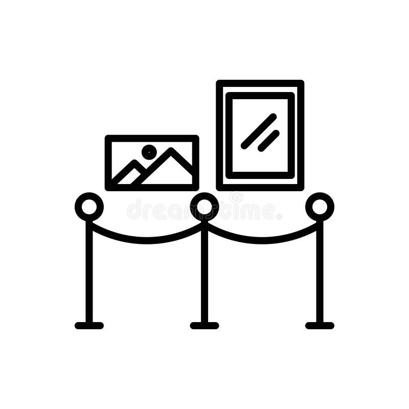 Exhibit Icon Linear Logo Mark in Black and White Stock Illustration ...