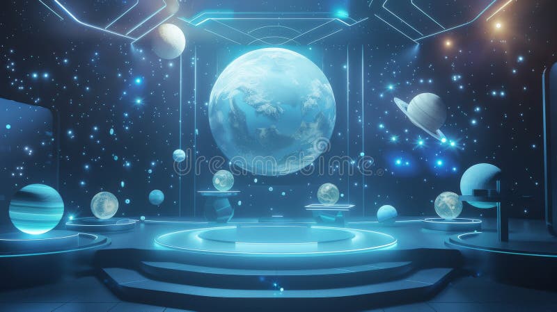 An Exhibit Showcasing a Captivating Display of Various Planets with ...