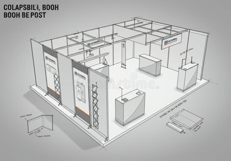 Exhibition Booth Design with a Modular Structure. the Layout Includes ...