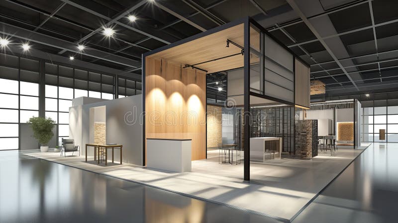 Exhibition booth mockup stock illustration. Illustration of design ...