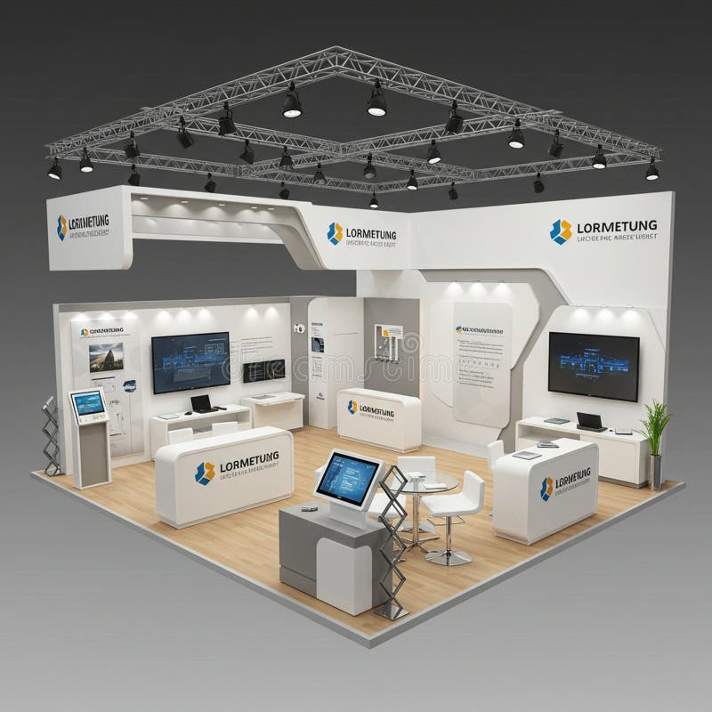 Modern Blue Exhibition Booth Setup Stock Illustrations – 62 Modern Blue ...