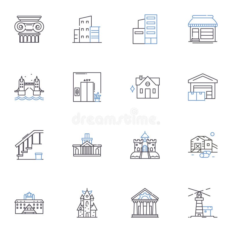 Exhibition Design Line Icons Collection. Creative, Conceptual ...