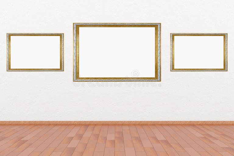 Exhibition, Exhibition, Empty Frames in an Interior. Stock Illustration ...