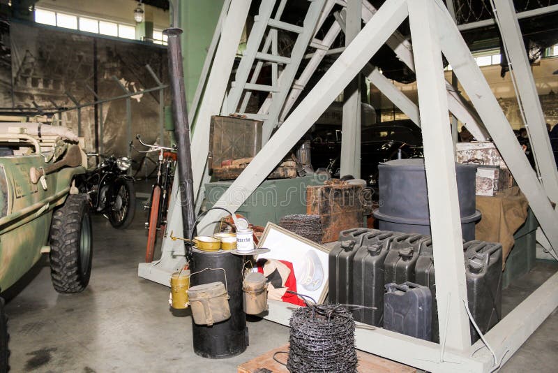 Objects of war. editorial photography. Image of exposition - 109384192