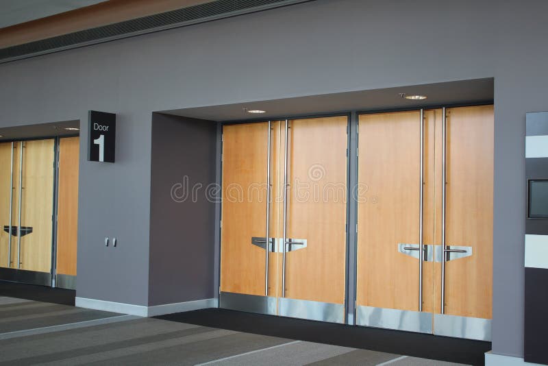 Exhibition Hall Doors stock photo. Image of centre, handle - 50812380