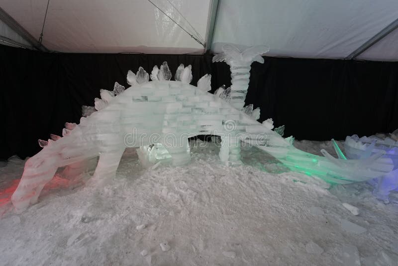 An Exhibition of Ice Sculptures with a Dinosaur Theme 2 Editorial ...