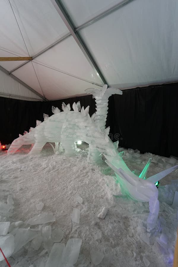 An Exhibition of Ice Sculptures with a Dinosaur Theme 4 Editorial Image ...