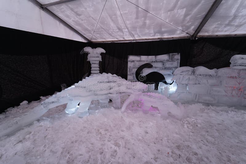 An Exhibition of Ice Sculptures with a Dinosaur Theme 10 Editorial ...
