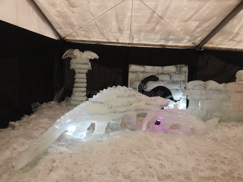 An Exhibition of Ice Sculptures with a Dinosaur Theme 25 Editorial ...