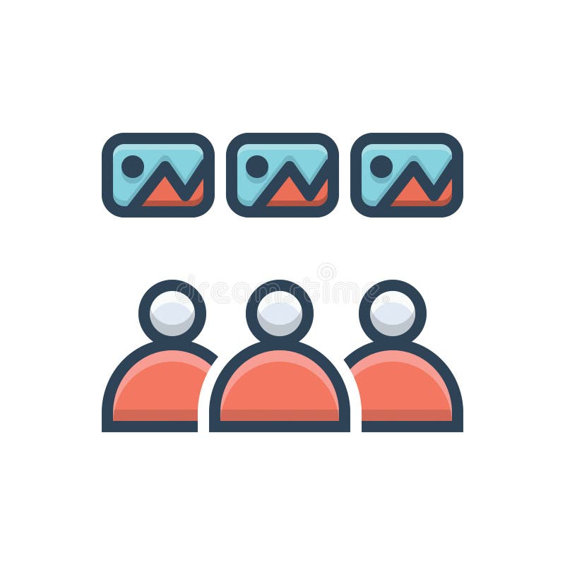 Color Illustration Icon for Exhibition, Art and Show Stock Illustration ...