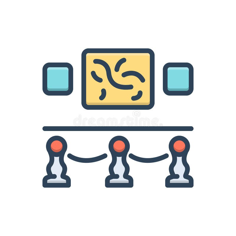 Color Illustration Icon for Exhibition, Painting and Barrier Stock ...