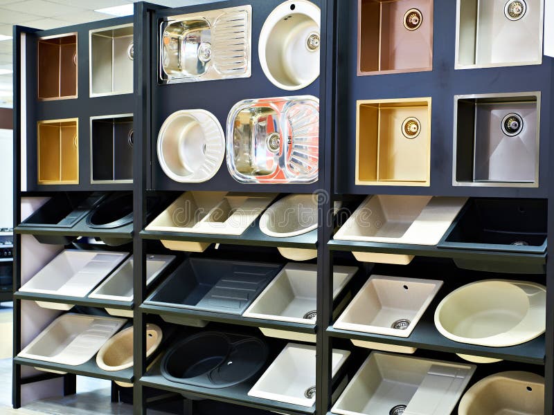 Exhibition of Kitchen Sinks in Store Editorial Photo - Image of sink ...