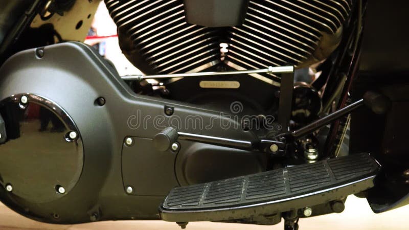 Exhibition of Motorcycles, Old Vintage Motorcycle Engine Closeup Stock ...