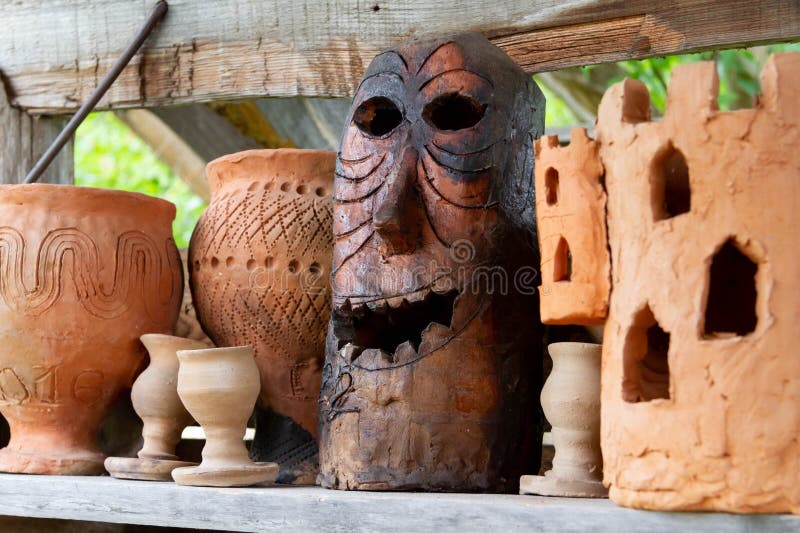 Exhibition of Pottery. Pottery. Set of Clay Pots. the Ancient Art of ...