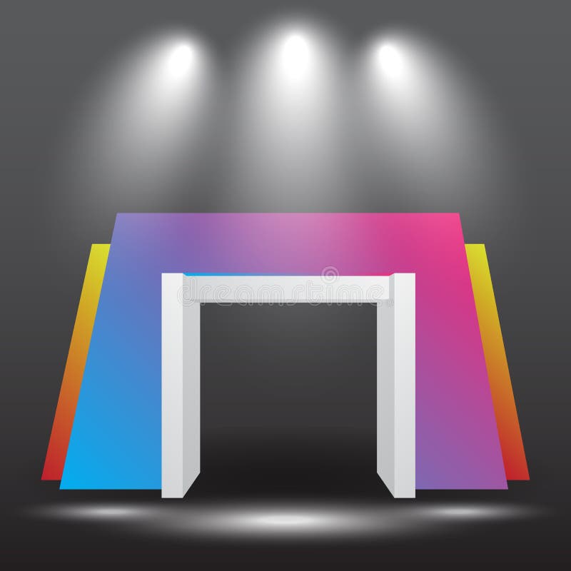 Exhibition Stand Gate Entrance Vector with for Mock Up Event Display ...