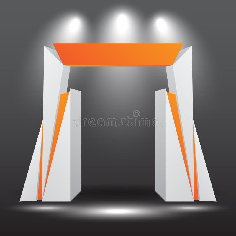 Exhibition Stand Gate Entrance Vector with for Mock Up Event Display ...