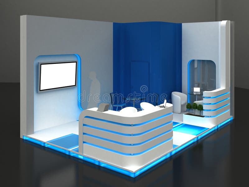 Exhibition Stand Interior - Exterior Sample Stock Illustration ...