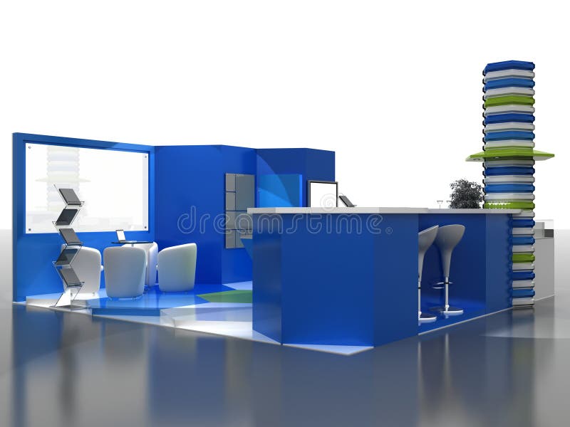 Exhibition Stand Interior Sample Stock Illustration - Illustration of ...