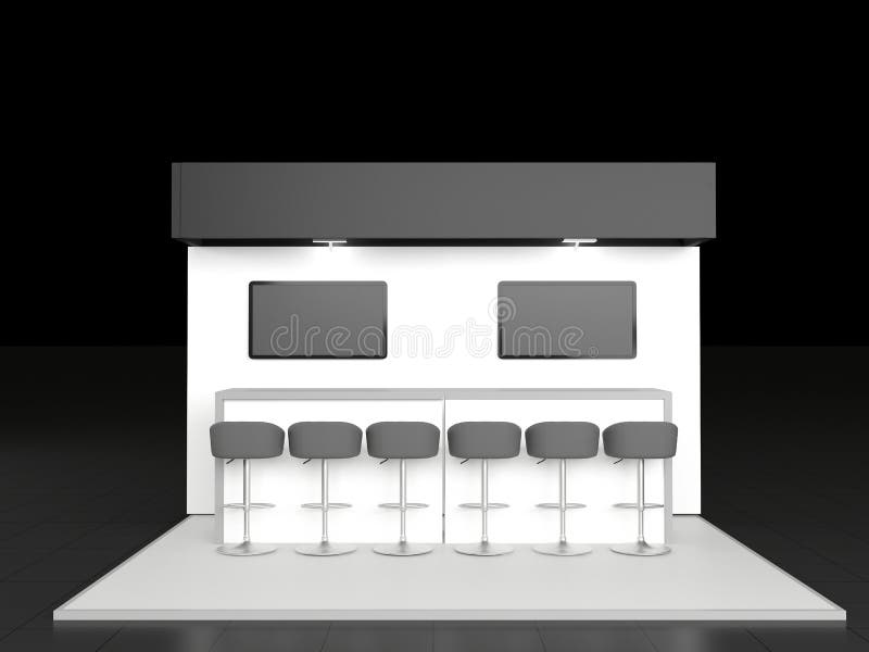Exhibition Stand Mock Up 3d Render Stock Illustration - Illustration of ...