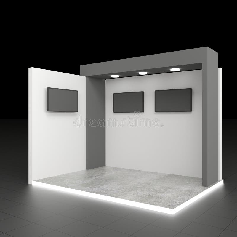 Exhibition Stand Mock Up 3d Render Stock Illustration - Illustration of ...