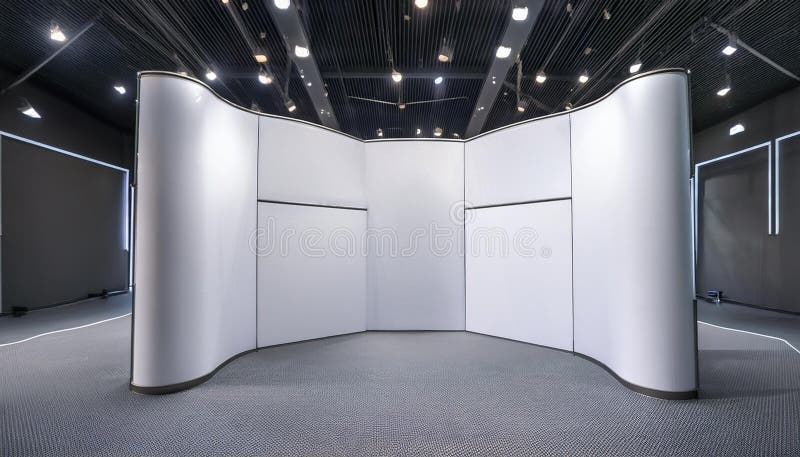 Exhibition Stand Mockup with Blank Background and Modern Design. 3D ...