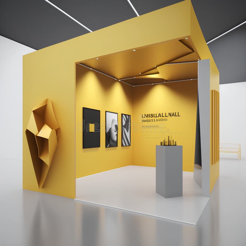 Exhibition Stand in Modern Exhibition Hall. 3d Render Mock Up Stock ...