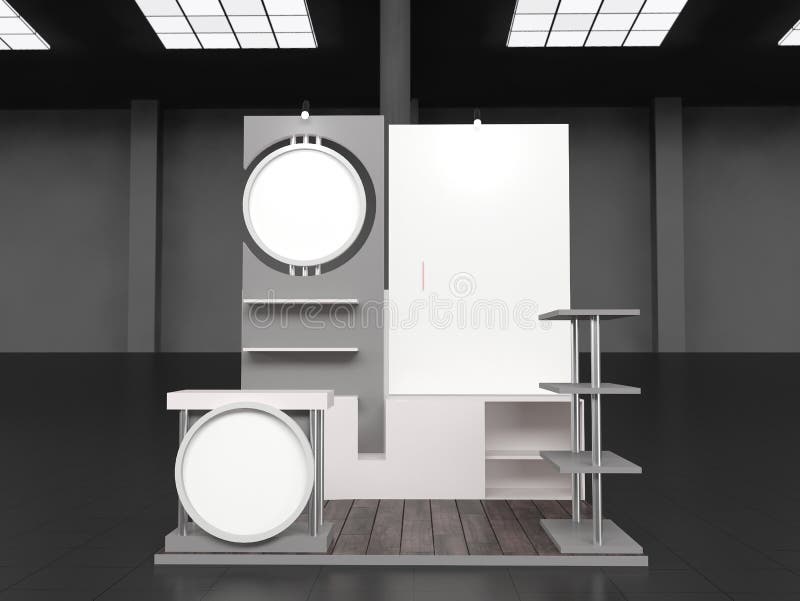 Exhibition Stand Plain White Stand Used for Mock-ups and Branding and ...