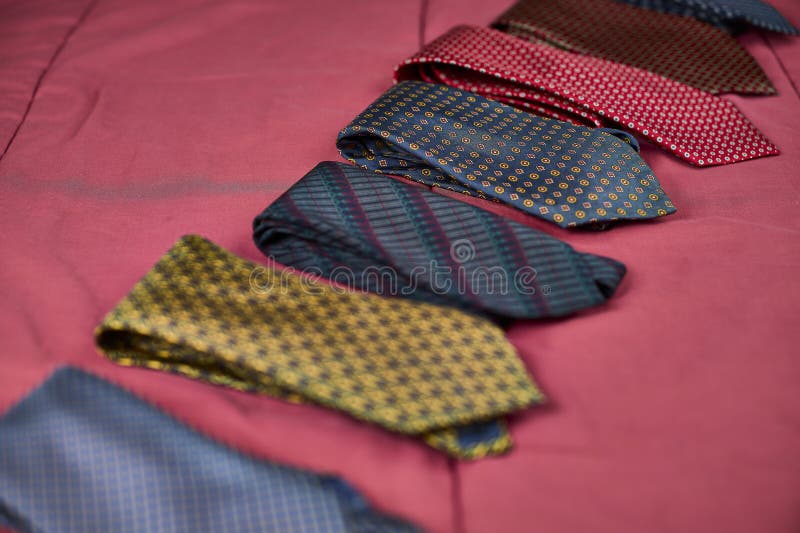 Exhibition of Various Ties of Different Colors Stock Photo - Image of ...